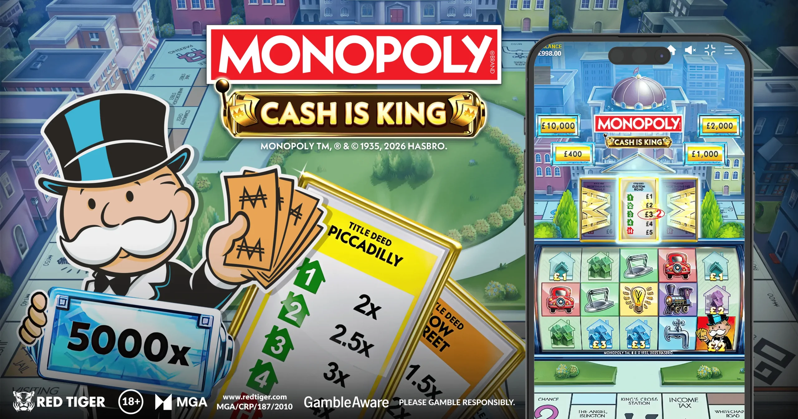 Monopoly Cash Is King Slot Released by Red Tiger Gaming